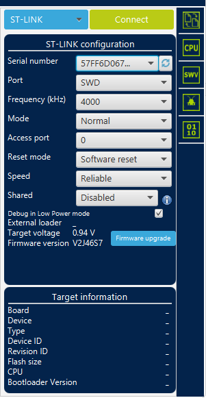 Programming STM32H743 Nucleo-144 with with ST-link... - STMicroelectronics Community