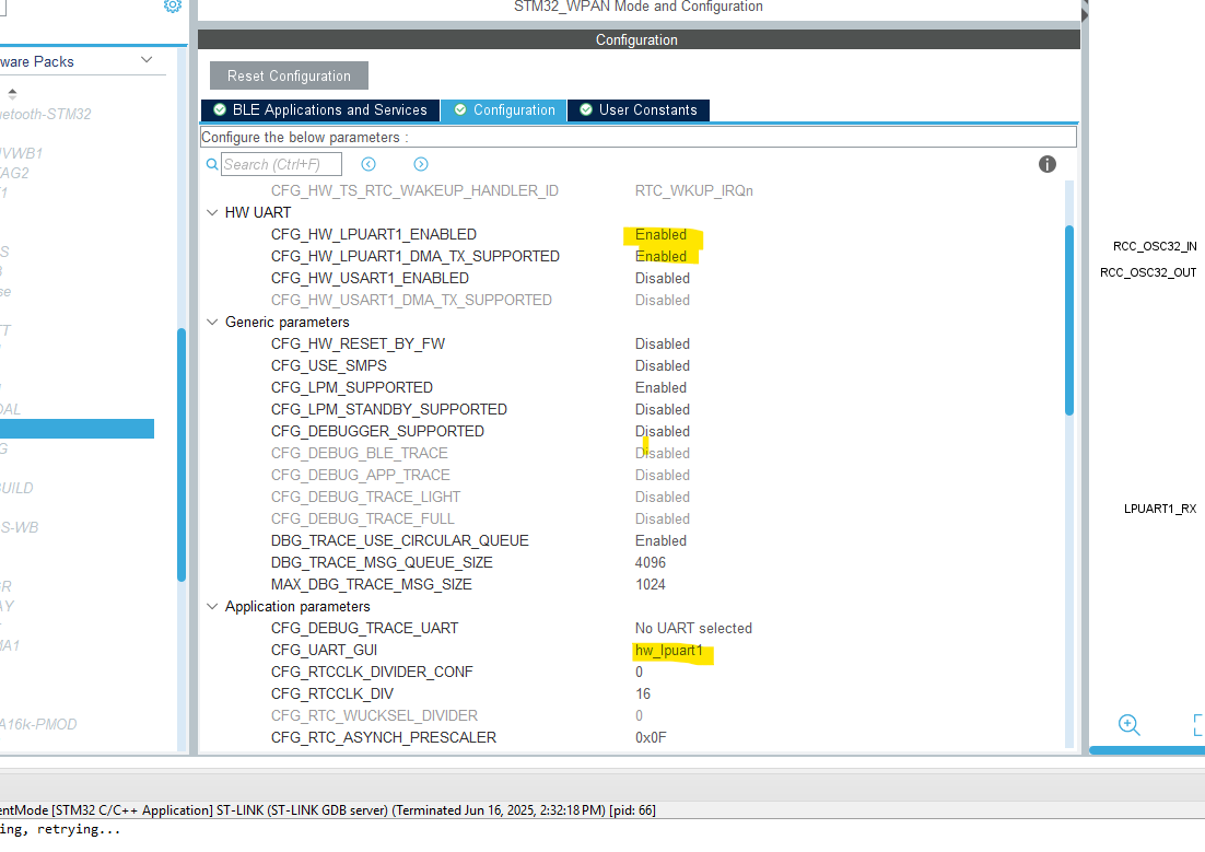Solved Stm32wb15 Using Lpuart Instead Of Usart1 Stmicroelectronics