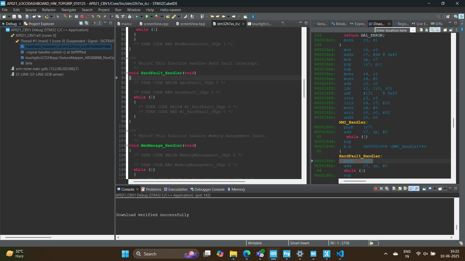Touch-GFX Error & Hard Fault After Gauge Asset Upd... - STMicroelectronics Community
