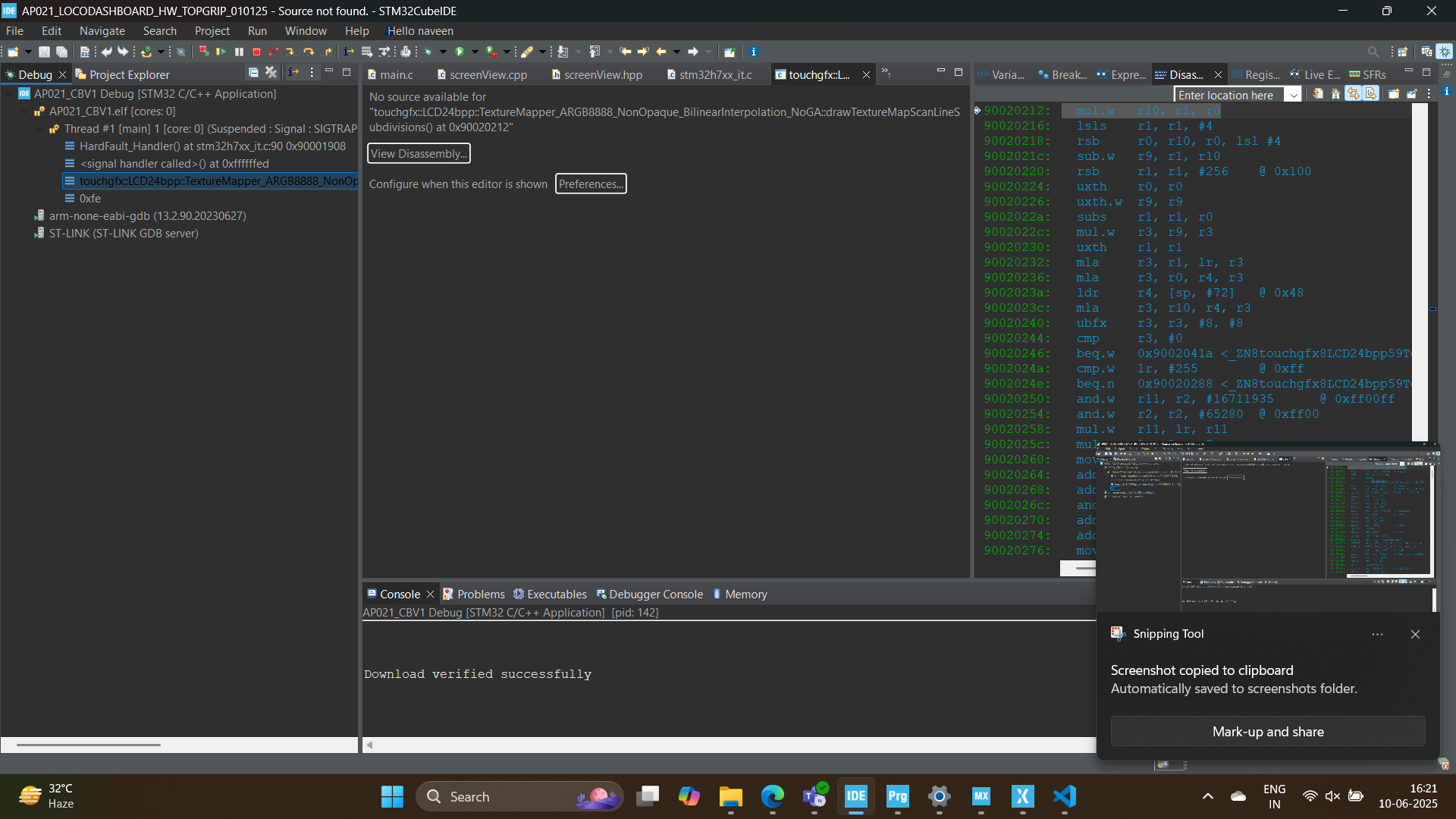Touch-GFX Error & Hard Fault After Gauge Asset Upd... - STMicroelectronics Community