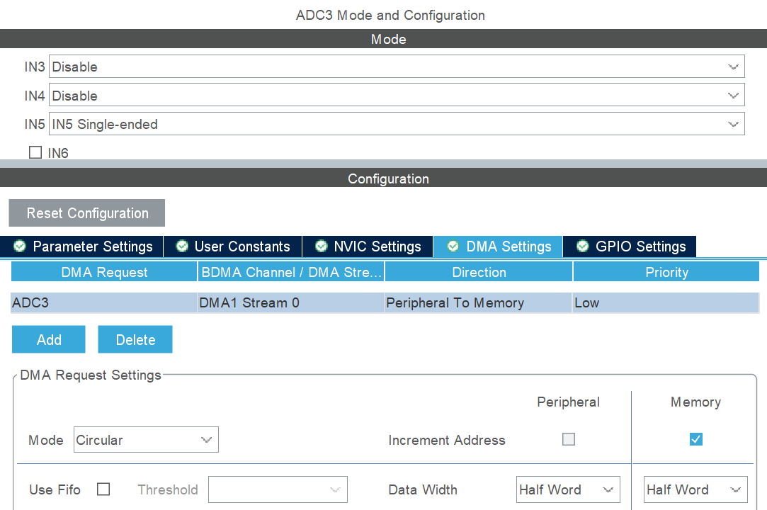 Solved: STM32 ADC + DMA does not update value - STMicroelectronics Community