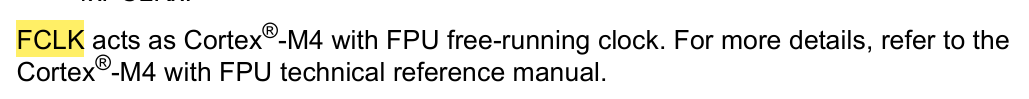 FCLK Cortex clock of STM32F411CE microcontroller - STMicroelectronics ...