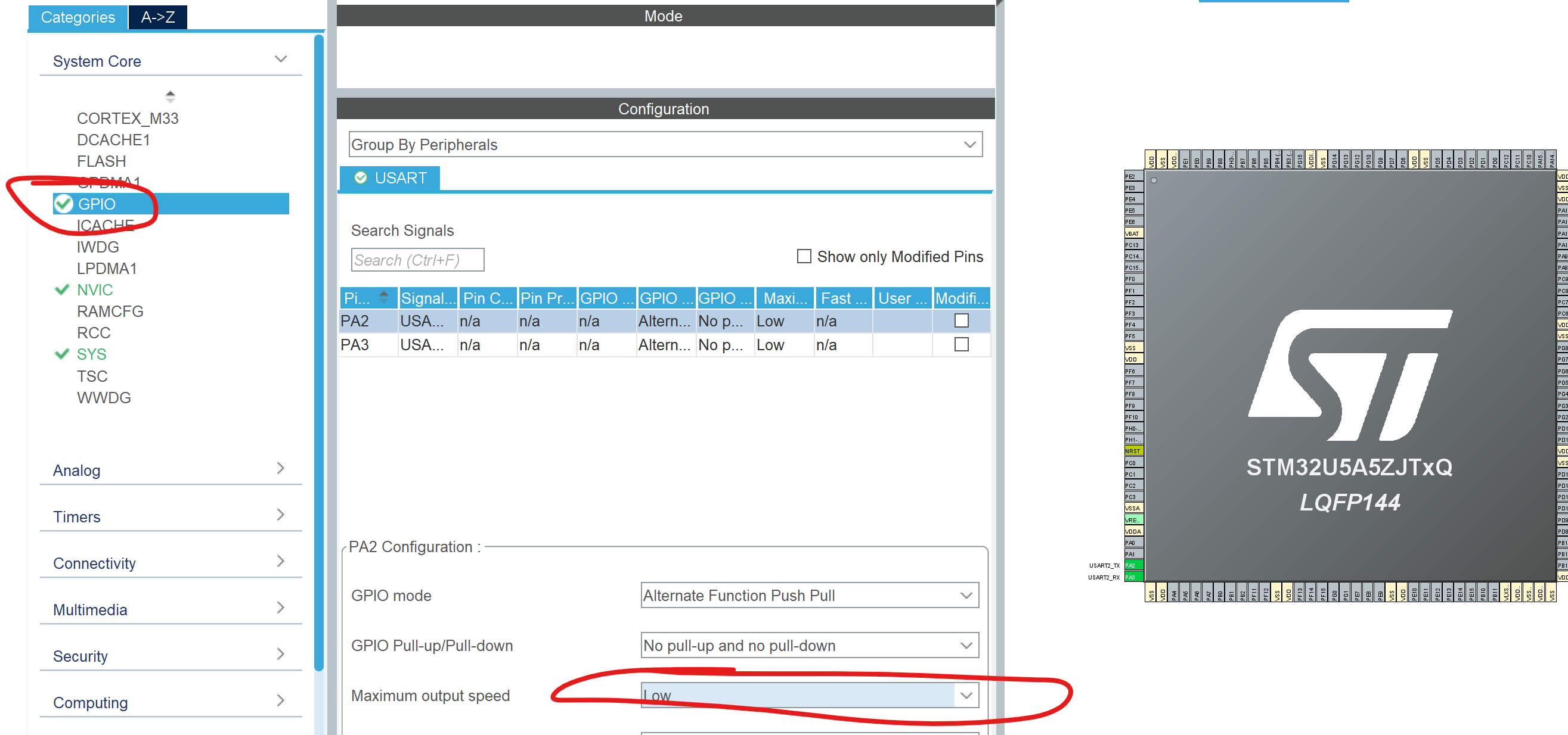 Solved: Pin Configuration Panel Missing Drop-downs - STMicroelectronics Community