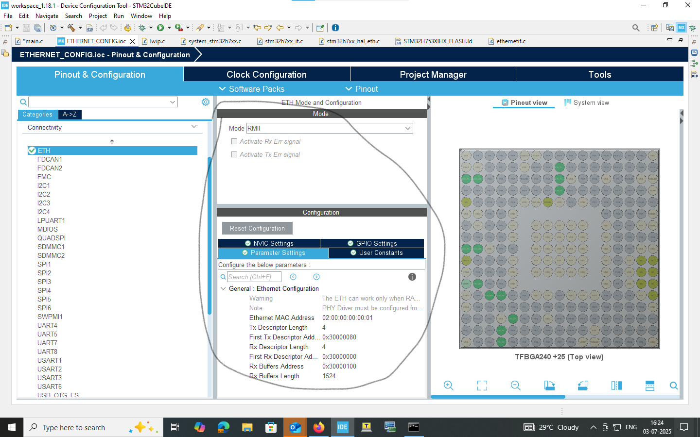 Stm32h7 Ethernet Configration Stmicroelectronics Community