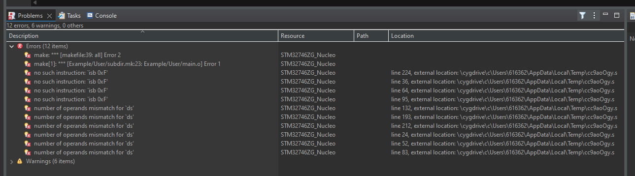 Errors building GPIO_EXTI example project for the ... - STMicroelectronics Community