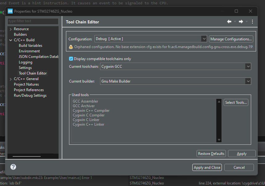Errors Building Gpioexti Example Project For The