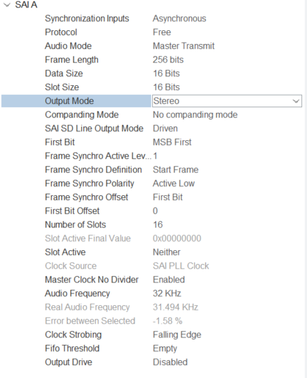 Solved: SAI Stereo and Mono number of channels - STMicroelectronics Community