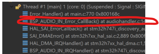 STM32H747I-DISCO: SAI DMA Returns Transfer Error - STMicroelectronics Community