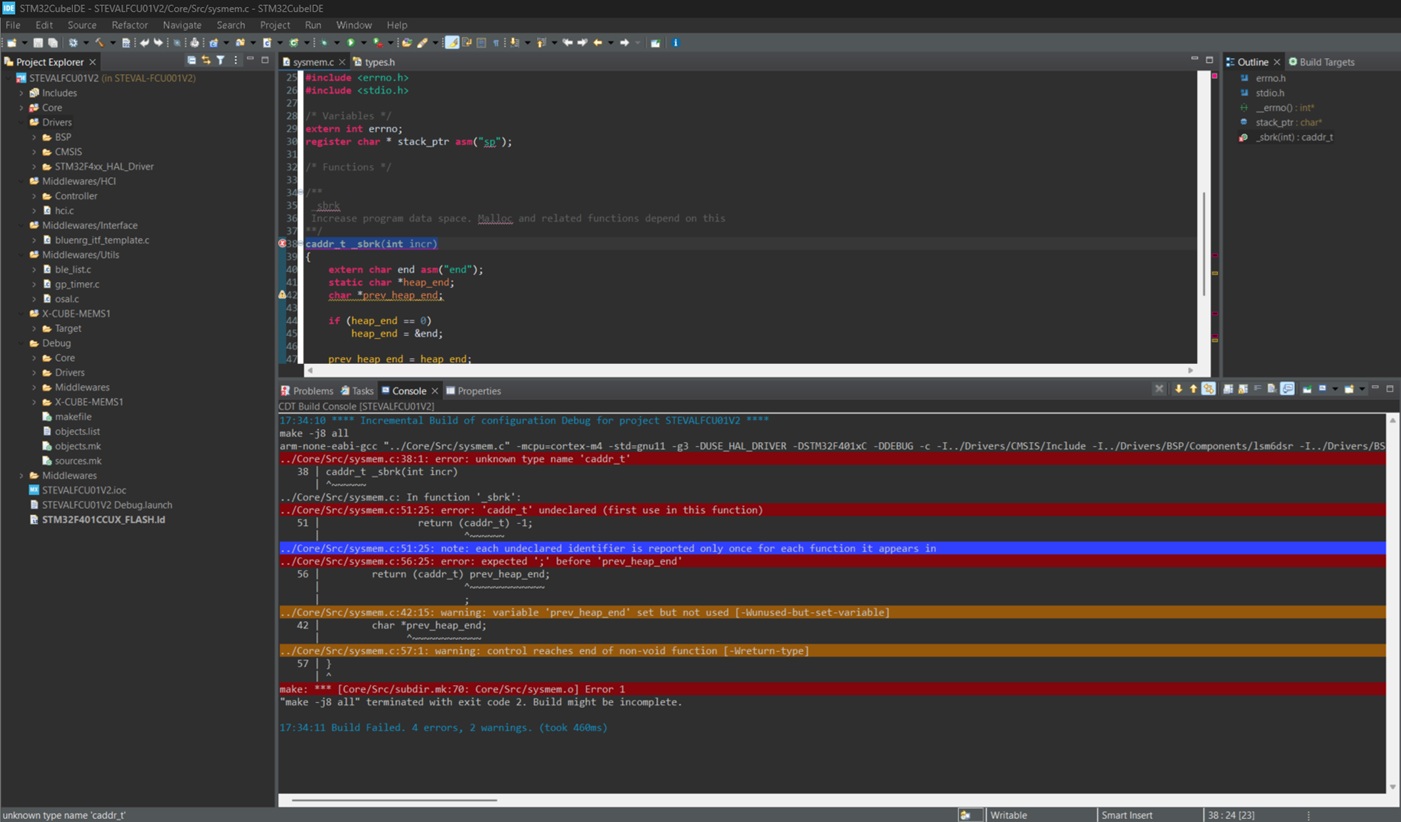 Stevalfcu01v2 Stm32cube Ide Build Errors Stmicroelectronics Community