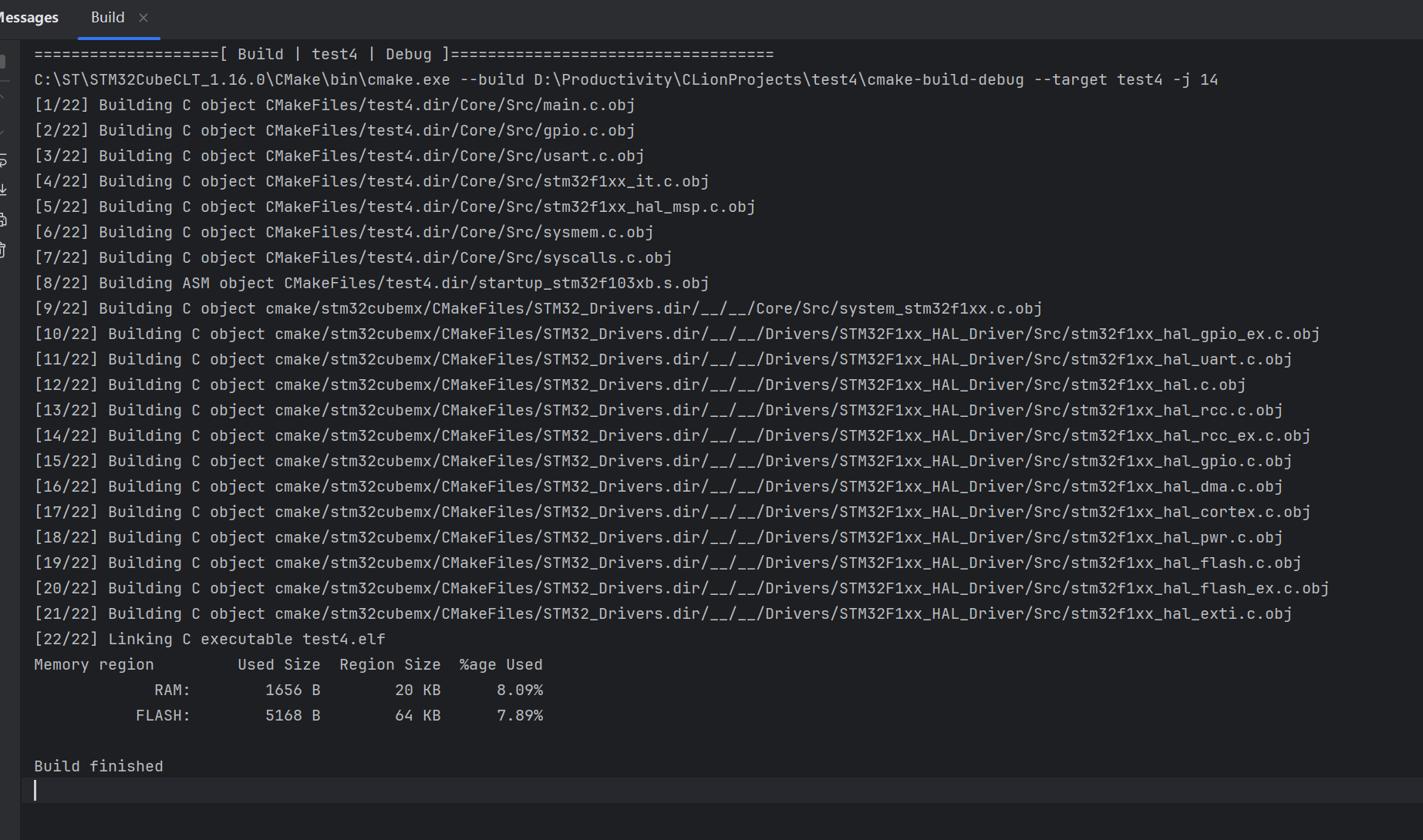 Solved Cmake Project Generated By Stm32cubemx 615 Build