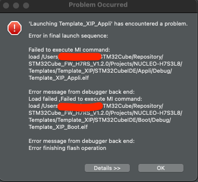 Solved: NUCLEO-H7S3L8 failed to execute MI command - STMicroelectronics Community