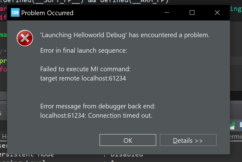can't debug code using st link - STMicroelectronics Community