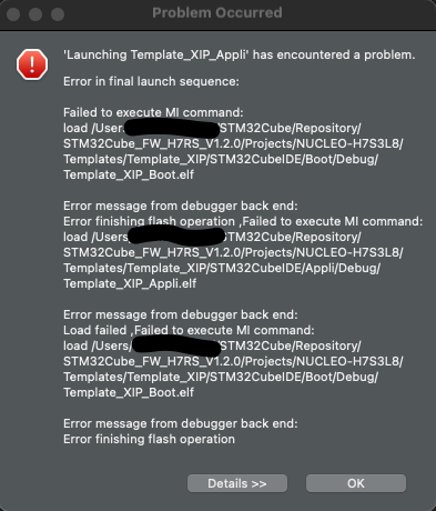 Solved: NUCLEO-H7S3L8 failed to execute MI command - STMicroelectronics Community