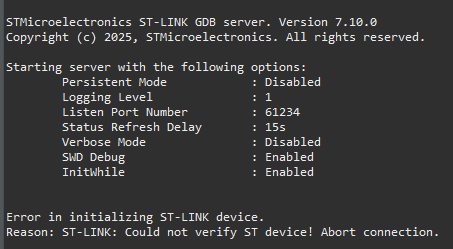ST-LinkV2 - "could not verify ST device" - STMicroelectronics Community