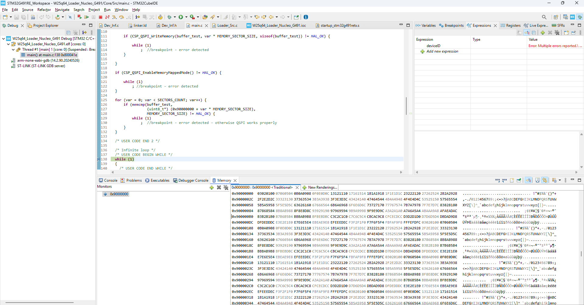 Facing an issue while creating external loader for... - STMicroelectronics Community