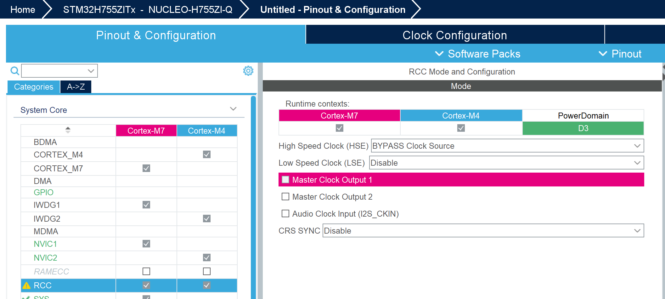 Solved Nucleo H755zi Q Wrong Hse Setting Stmicroelectronics Community