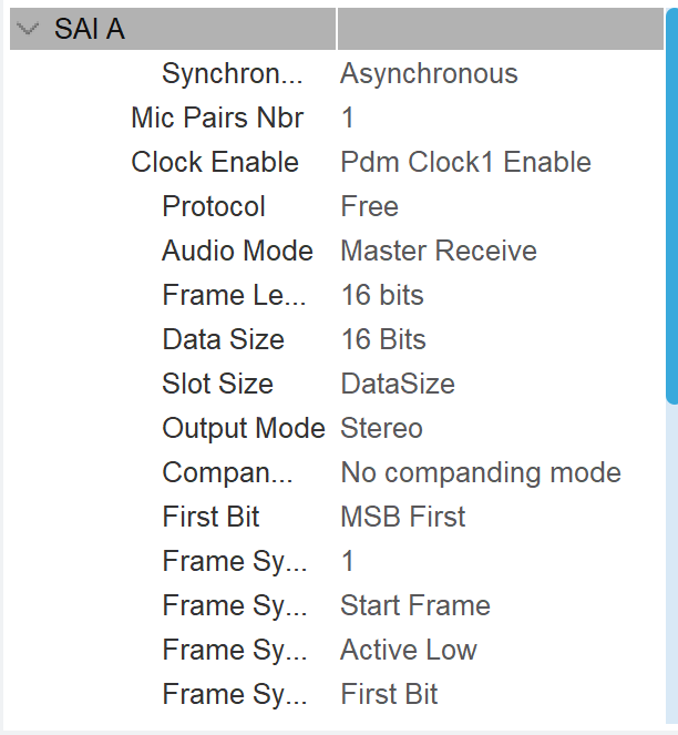 SAI4 Receiving, DMA Busy, No Buffer Update? (STM32... - STMicroelectronics Community
