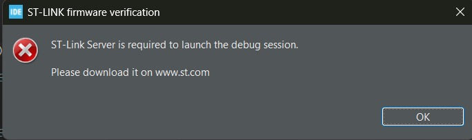Solved: STM32CubeIDE code run error and ST-LINK/V2 firmwar... - STMicroelectronics Community