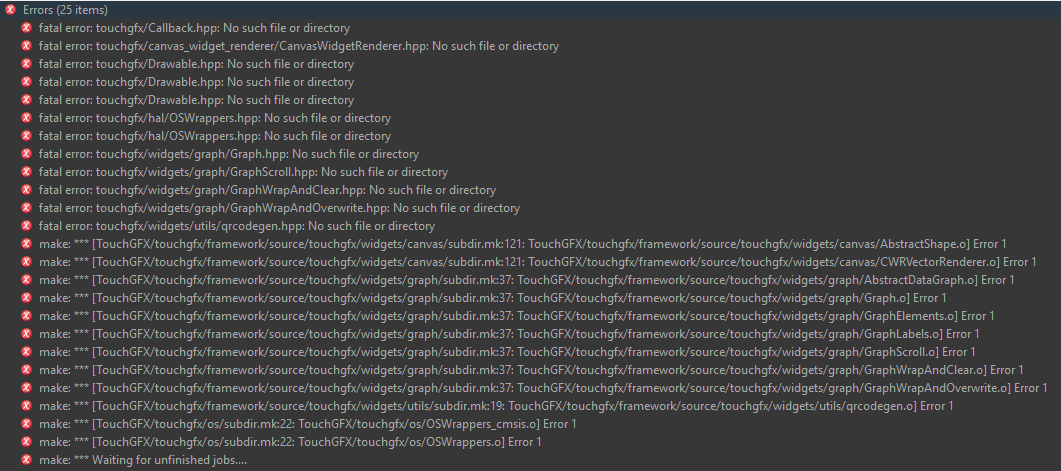 TouchGFX Build Error - STMicroelectronics Community