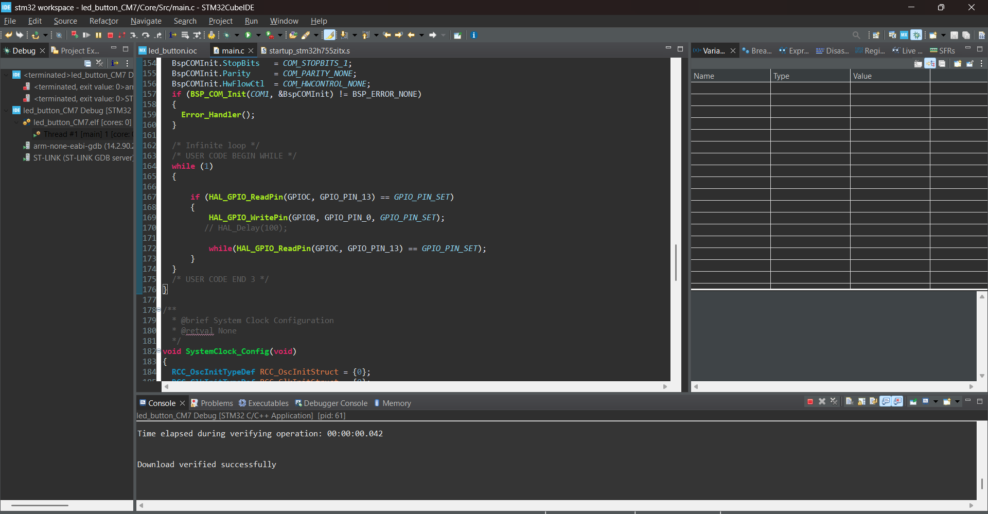 Solved Led Blinks Automatically On Nucleo H755zi Q Instea Stmicroelectronics Community