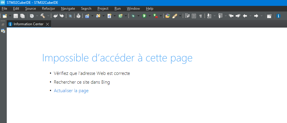 Solved: [Abandoned] Information Center tab not displaying ... - STMicroelectronics Community