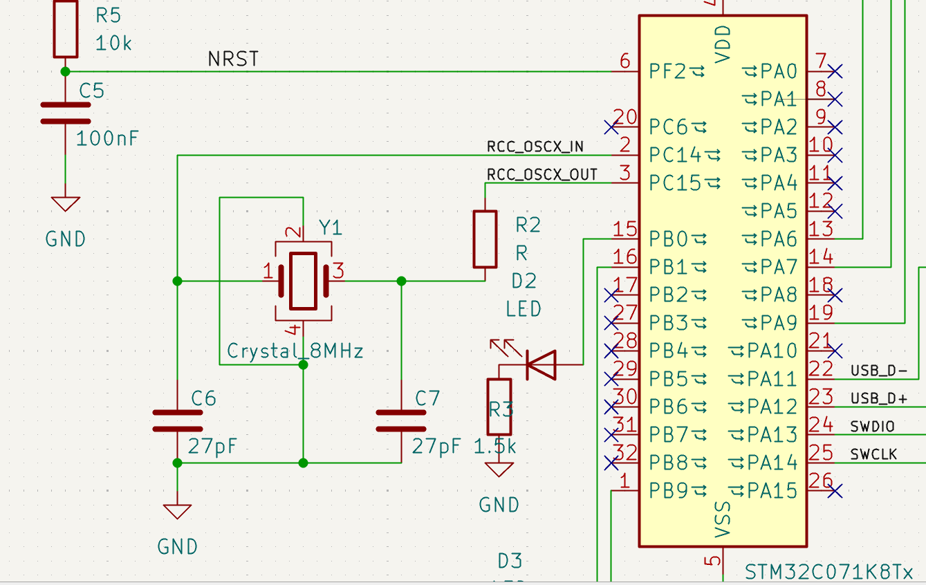 Solved: Using an STM32C071 for a USB application. Crystal ... - STMicroelectronics Community