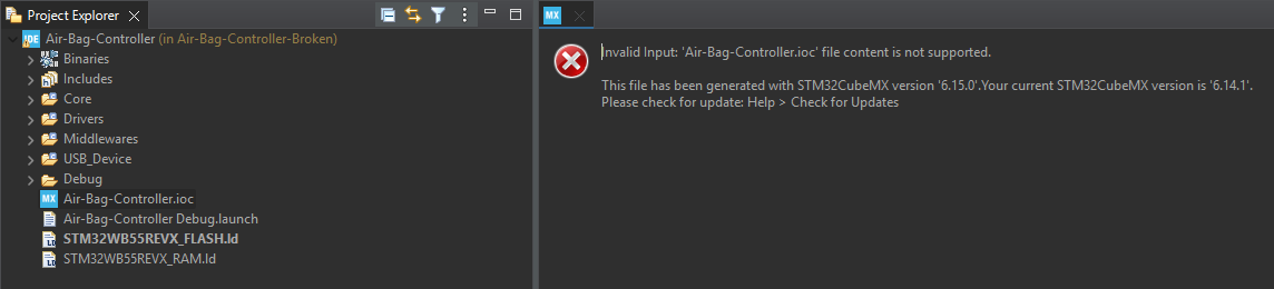Since Updating Stm32cubeide Stm32wb Fails After Ma Stmicroelectronics Community