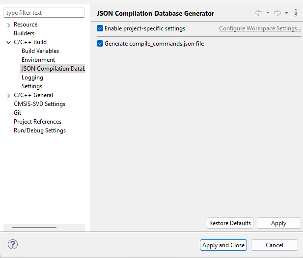 Solved: Is it possible to create a compile_commands.json f... - STMicroelectronics Community