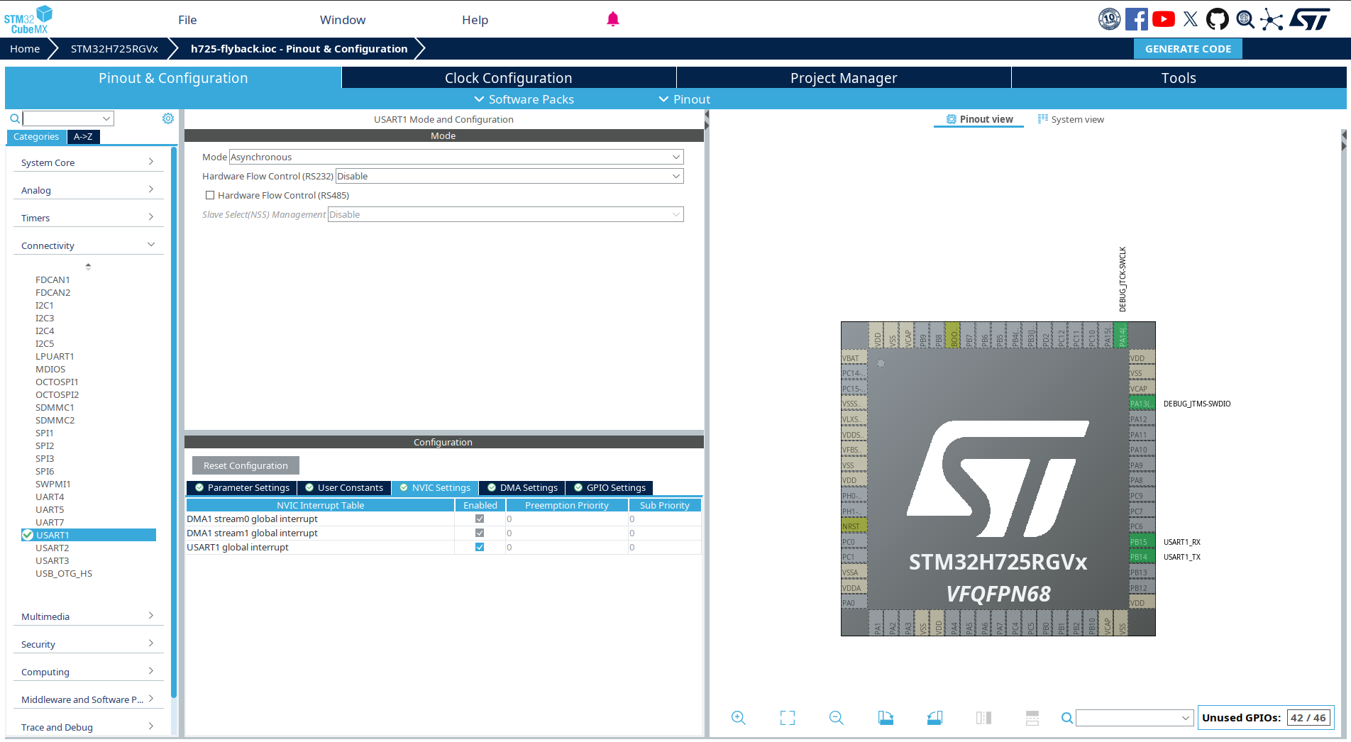 STM32 H7 DMA does not work with VSCode - STMicroelectronics Community