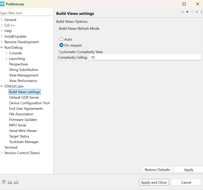 Solved: IDE View and MX Generate - STMicroelectronics Community