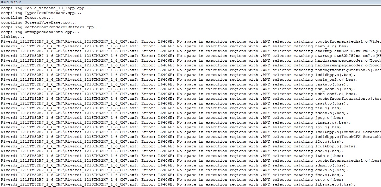 Riverdi 121STM32H7 linking problem with Keil - STMicroelectronics Community
