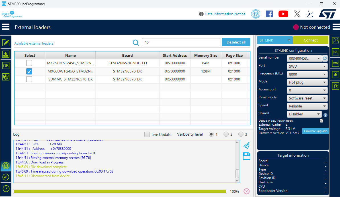 Debug issue on STM32N6570-DK: Target not respondin... - STMicroelectronics Community