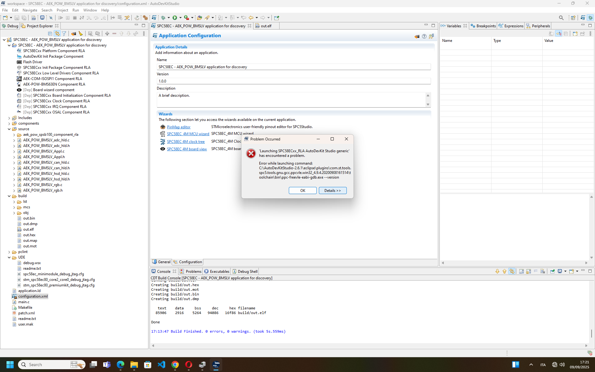 Problem in executing the aek-pow bmslv demo fle - STMicroelectronics ...