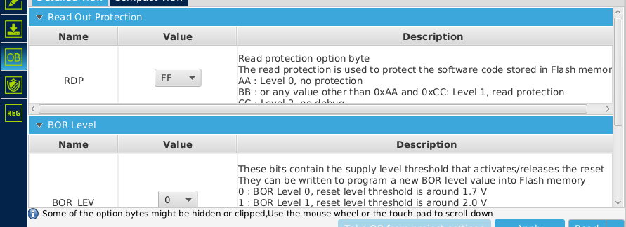 OB programming issue on the custom bootloader - STMicroelectronics Community