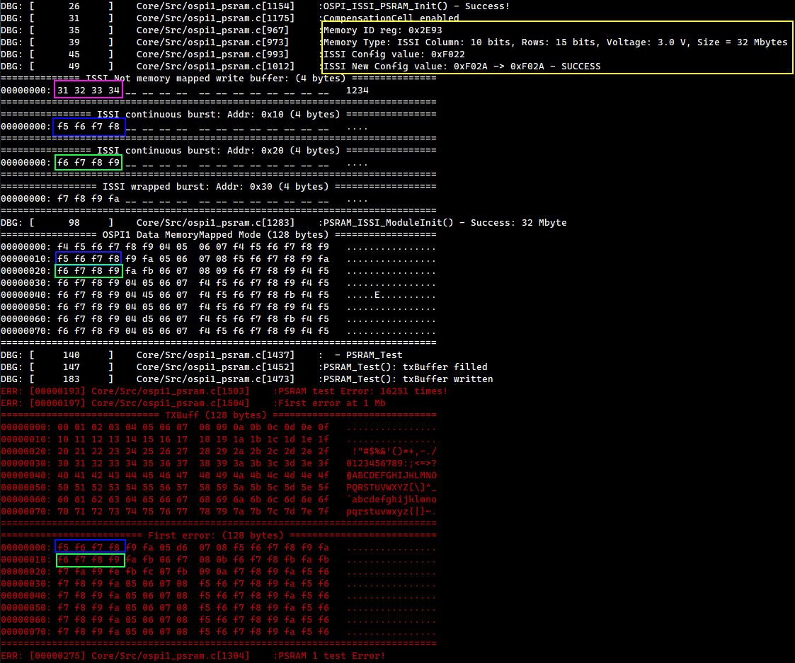 IS66WVO32M8 OSPI problems - STMicroelectronics Community