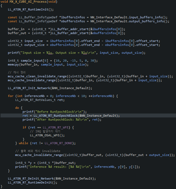 STM32N6 NPU inference stuck at LL_ATON_RT_RunEpoch ...