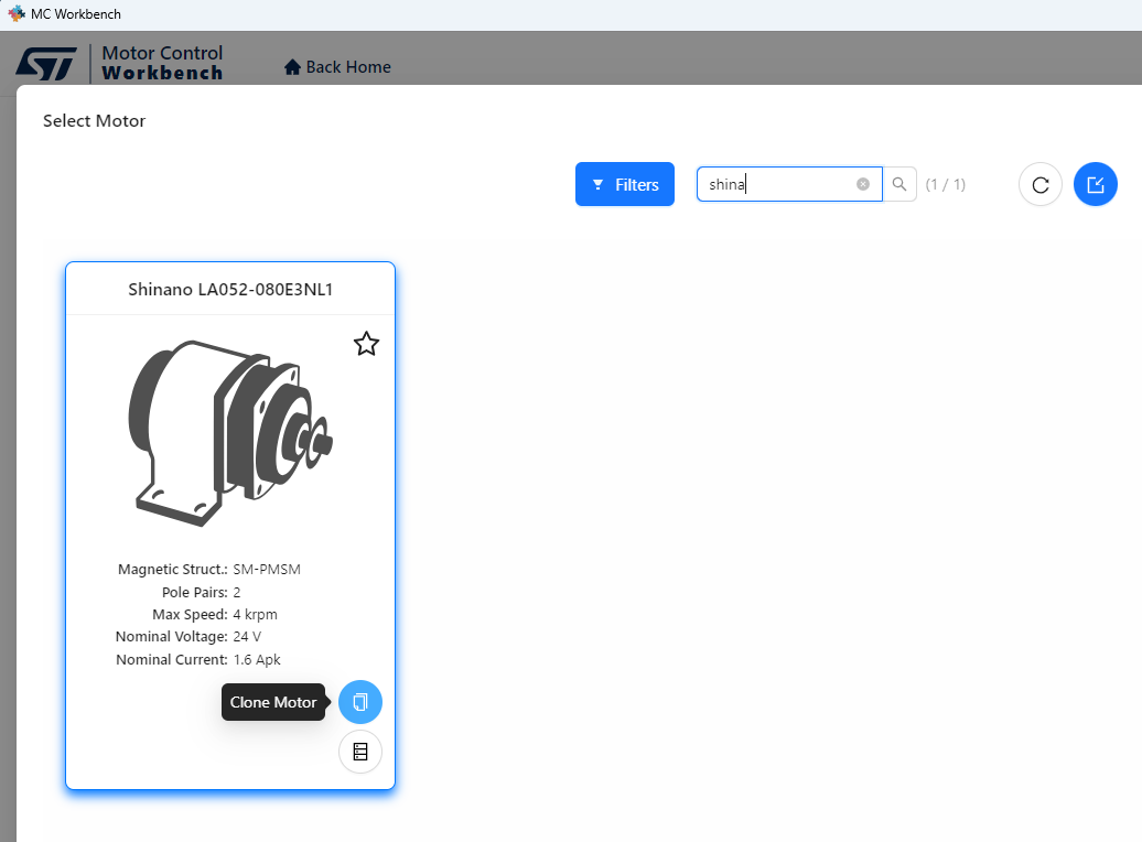 Not able to add custom motor in Motor control work ...