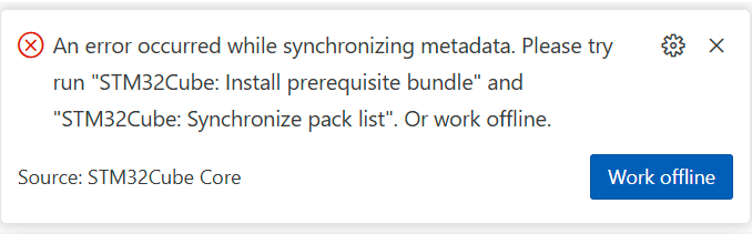 Solved: "An error occurred while synchronizing metadata." ... - STMicroelectronics Community