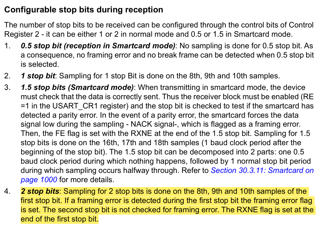 Solved: STM32F401: UART 'Stop Bits' Setting - STMicroelectronics Community