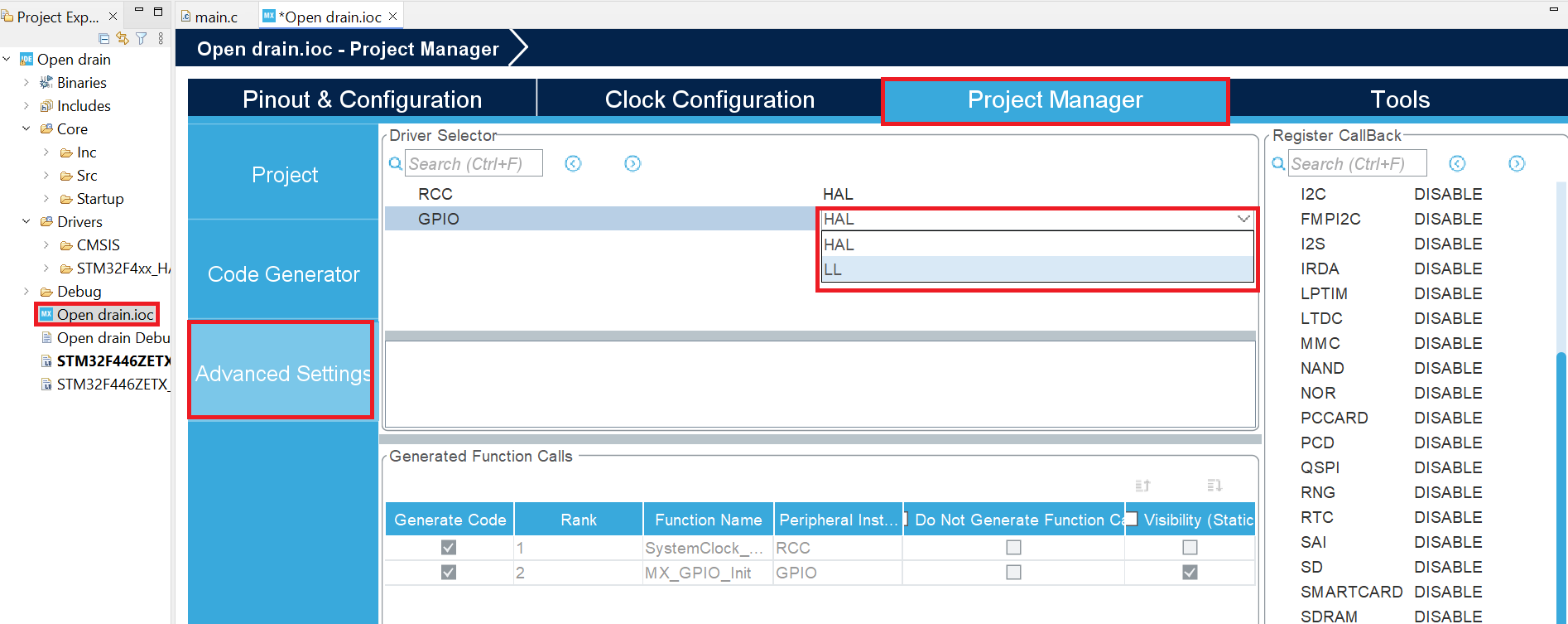 Solved: How to generate LL code use STMCubeIDE? like I2C e... - STMicroelectronics Community