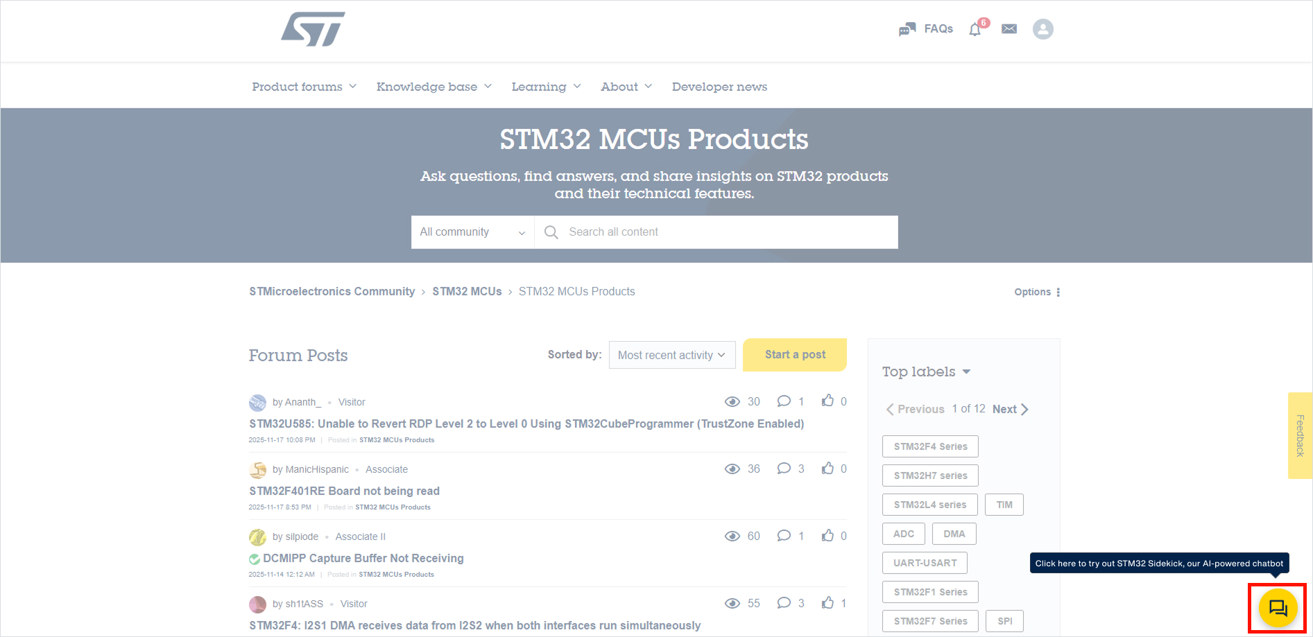 How to use STM32 Sidekick - STMicroelectronics Community