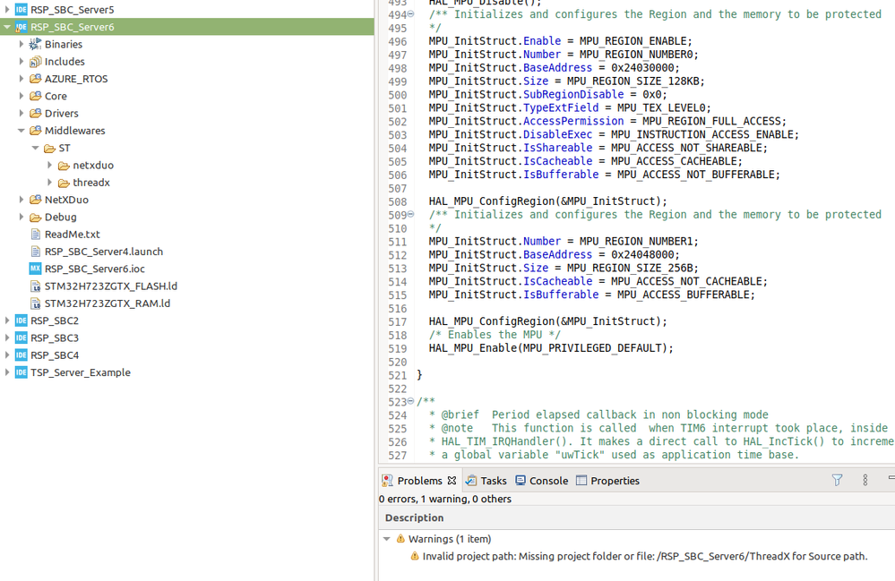 Solved: Code generated from CubeMX for a ThreadX design cr ... Solved: Code generated from CubeMX for a ThreadX design cr ...