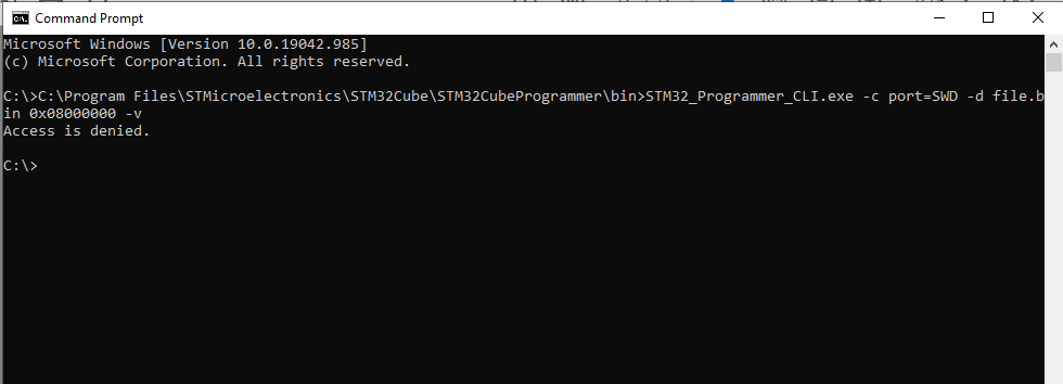 Solved: Cann't open STM32_Programmer_CLI.exe - STMicroelectronics Community Solved: Cann't open STM32_Programmer_CLI.exe - STMicroelectronics Community