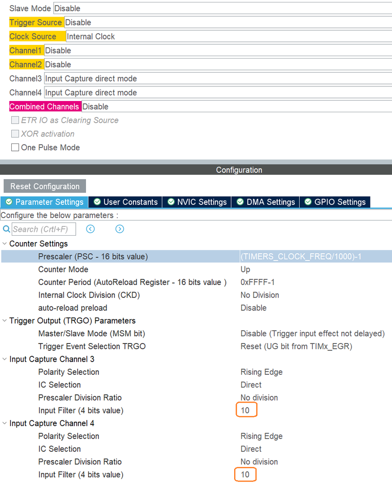 Solved Using Timer Input Captureinput Filter For Button Stmicroelectronics Community 7250