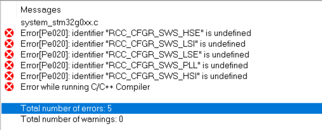 Updating STM32G0 MCU Package in CubeMx gave me pro ... Updating STM32G0 MCU Package in CubeMx gave me pro ...