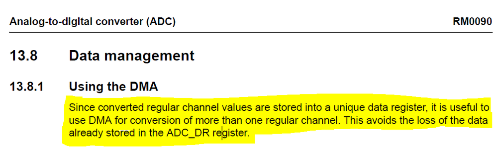 Solved: STM32F407 Ref manual: Question about the ADC data ... Solved: STM32F407 Ref manual: Question about the ADC data ...