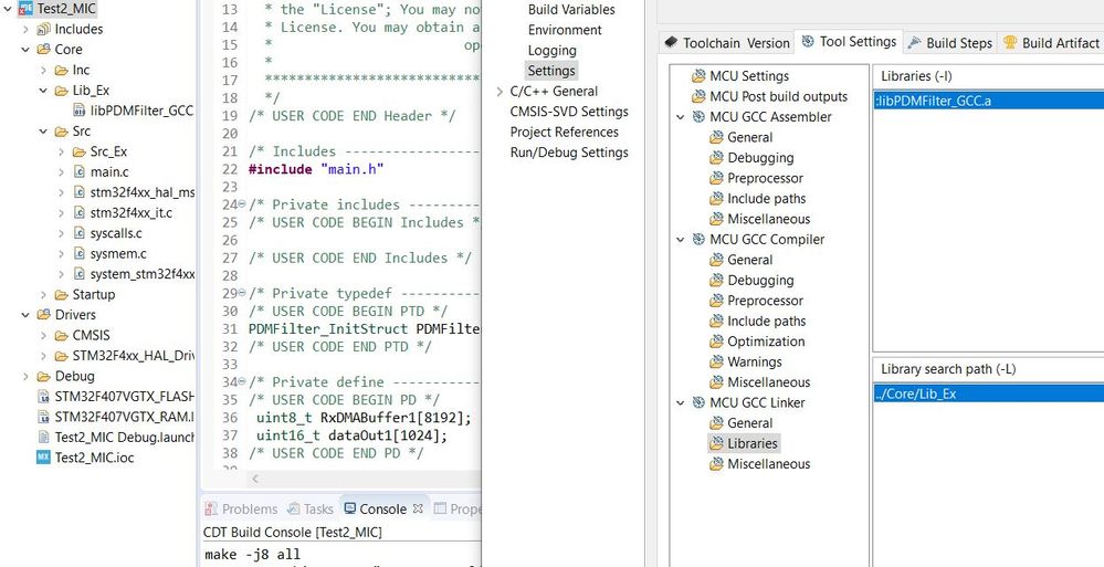 STM32CubeIDE can't find DSP static library - STMicroelectronics Community STM32CubeIDE can't find DSP static library - STMicroelectronics Community