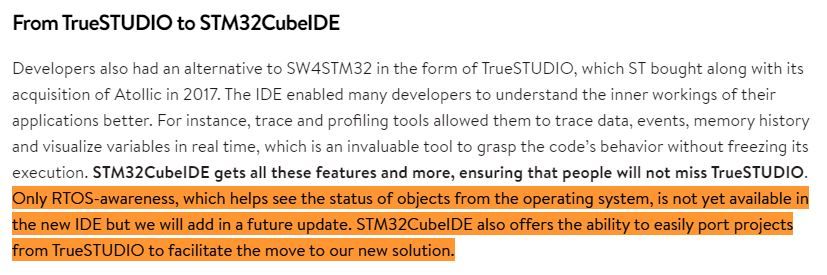 Solved How Do I Enable Freertos Debugging Support In Cube Stmicroelectronics Community