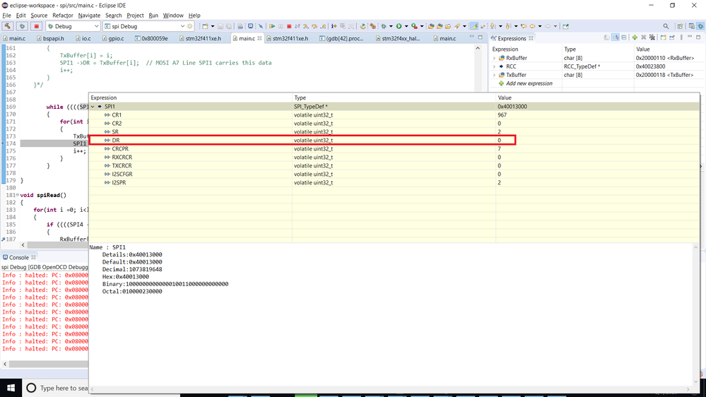 Problem While Writing To Spi Data Register On Nucl Stmicroelectronics Community