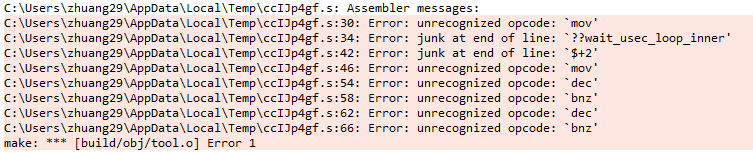 Solved Why Errors Error Unrecognized Opcode `mov Occ Stmicroelectronics Community